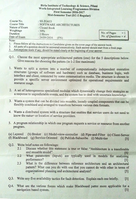 Coding Tech Life: Software Architectures Mid-Semester Examination ...