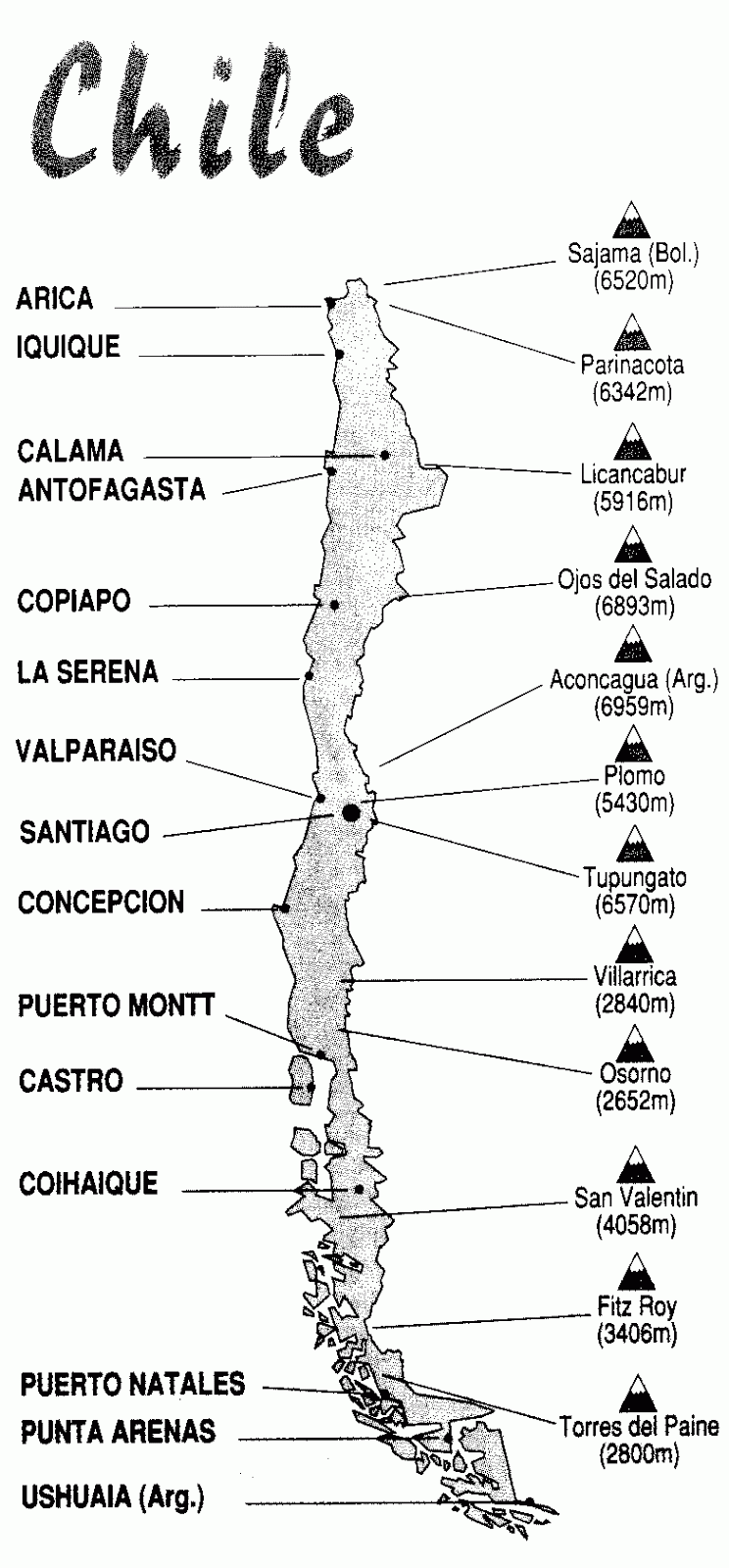MAPAS GEOGRÁFICOS DO CHILE