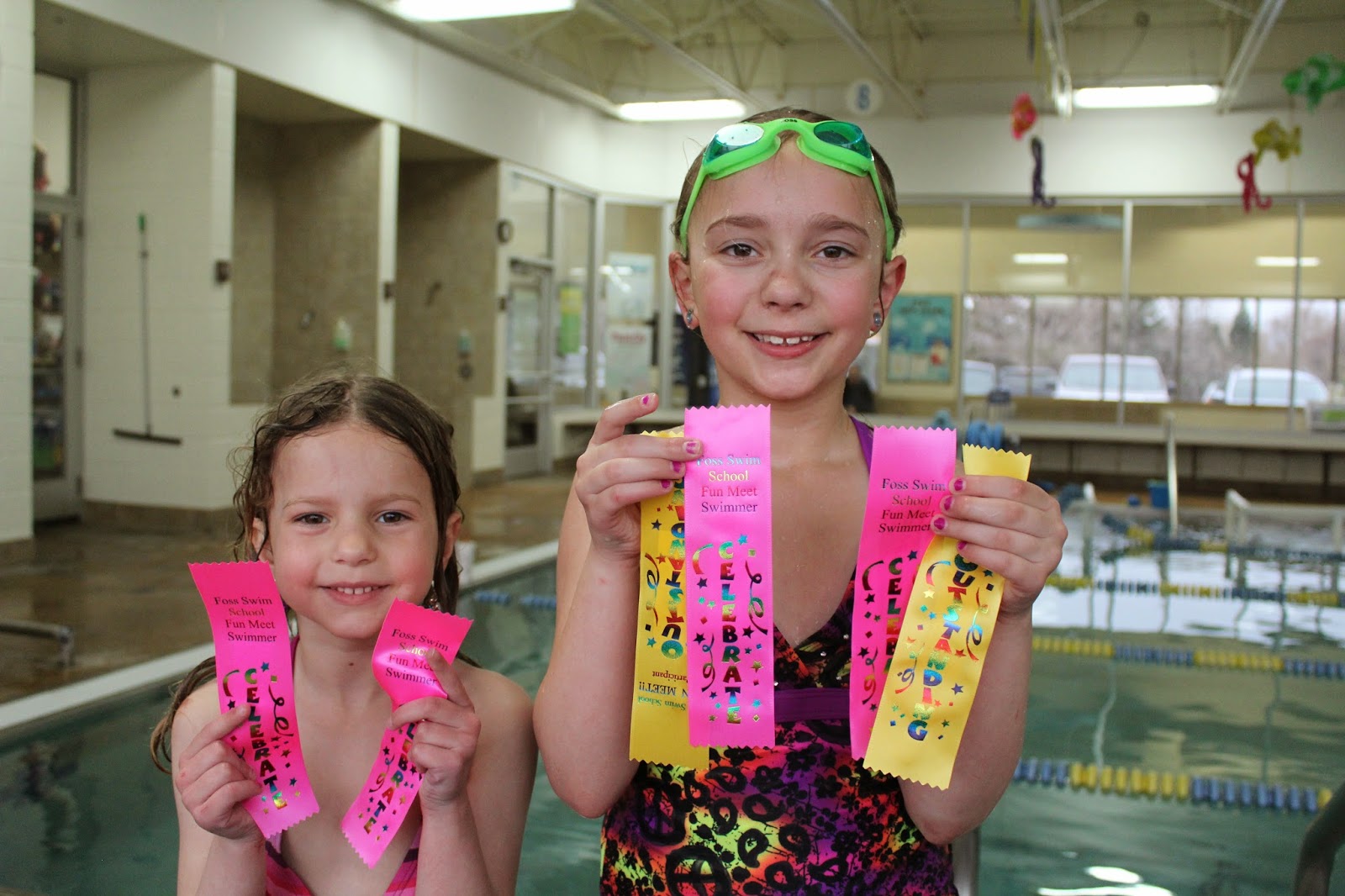 two daughters, one son: Swim meet
