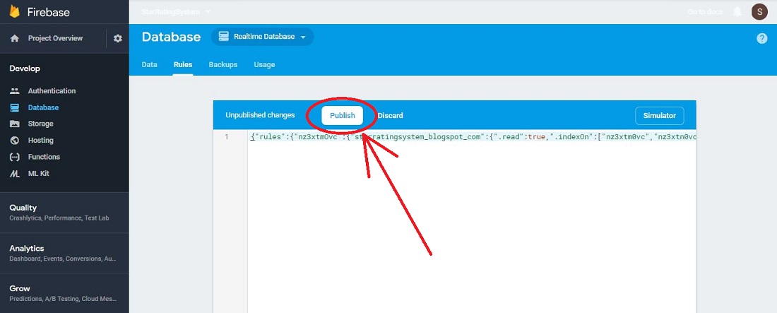 How to create free Firebase and connect it to Star Rating System