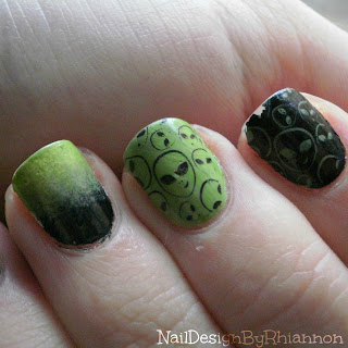 Nail Design By Rhiannon: Alien Stamping and Gradient