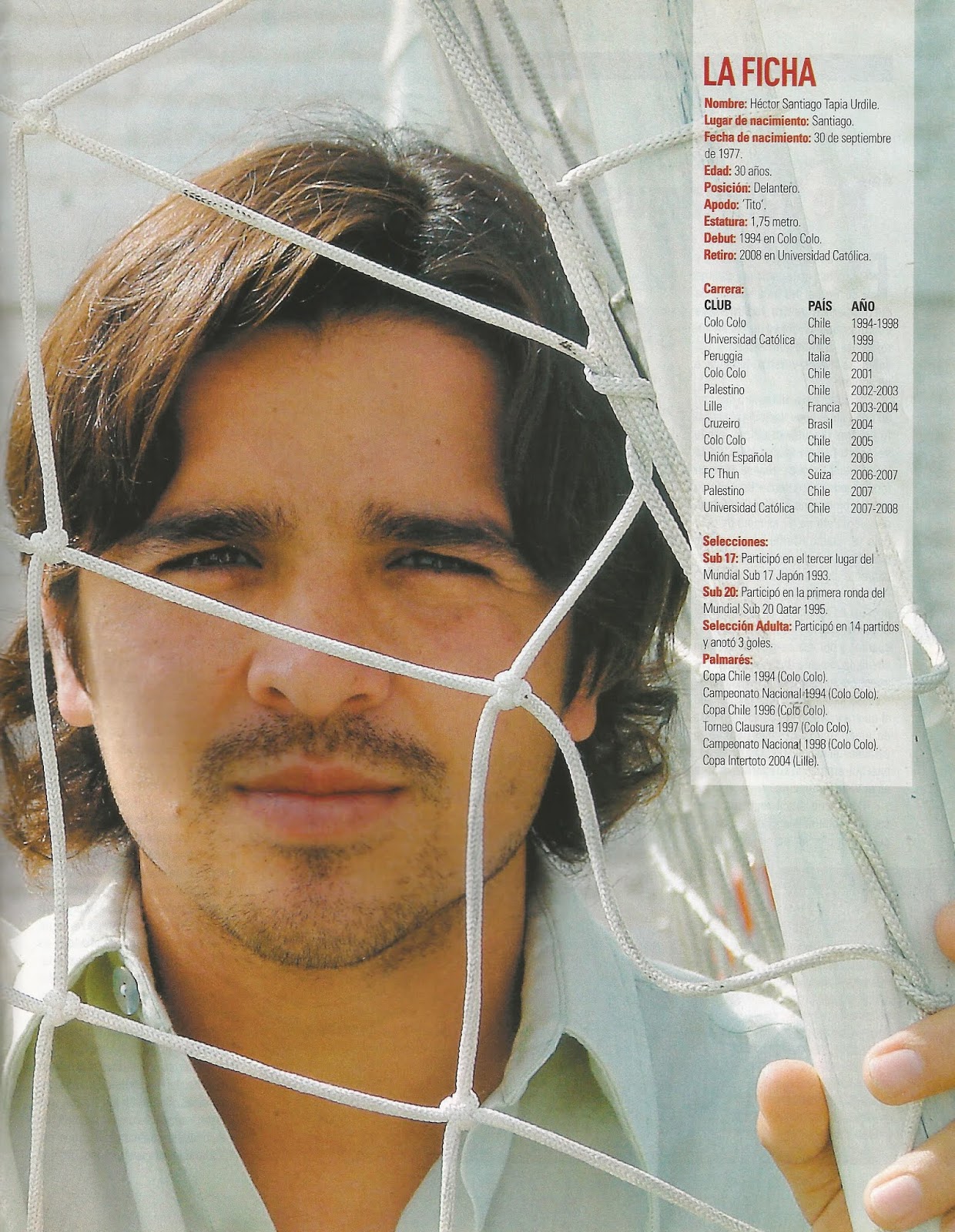 Partidos de la Roja: Héctor Tapia