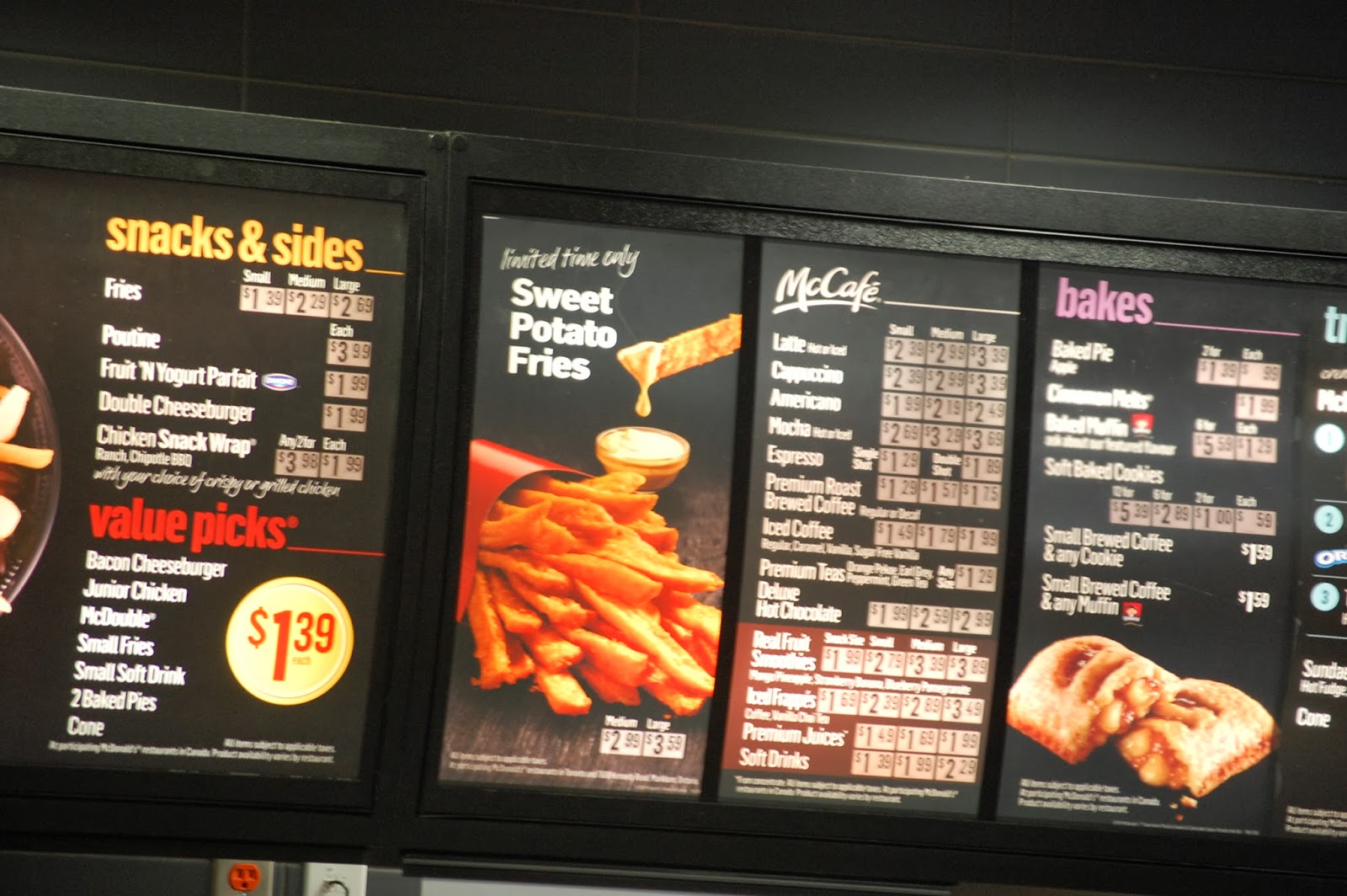 Toronto things: Sweet Potato Fries at McDonalds (with aioli sauce)