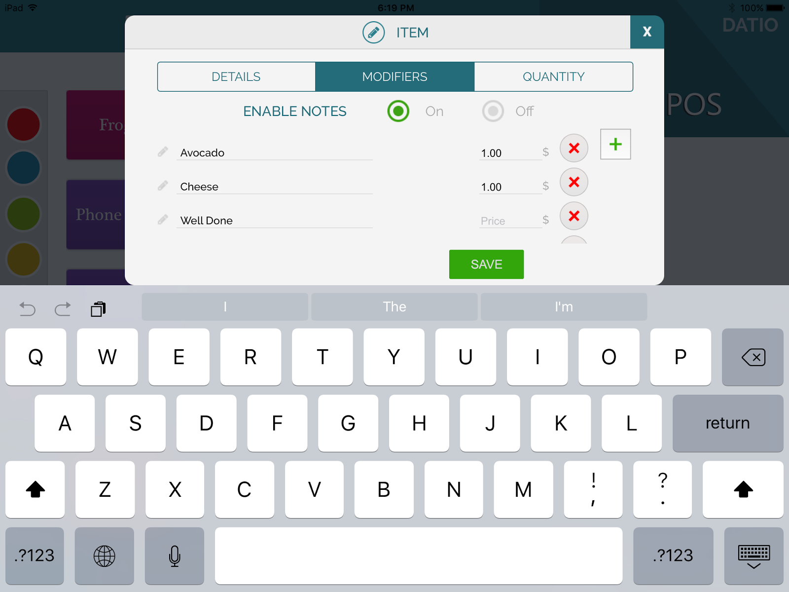 Datio POS News and How-To Posts | Blog: Item modifiers, what they are ...