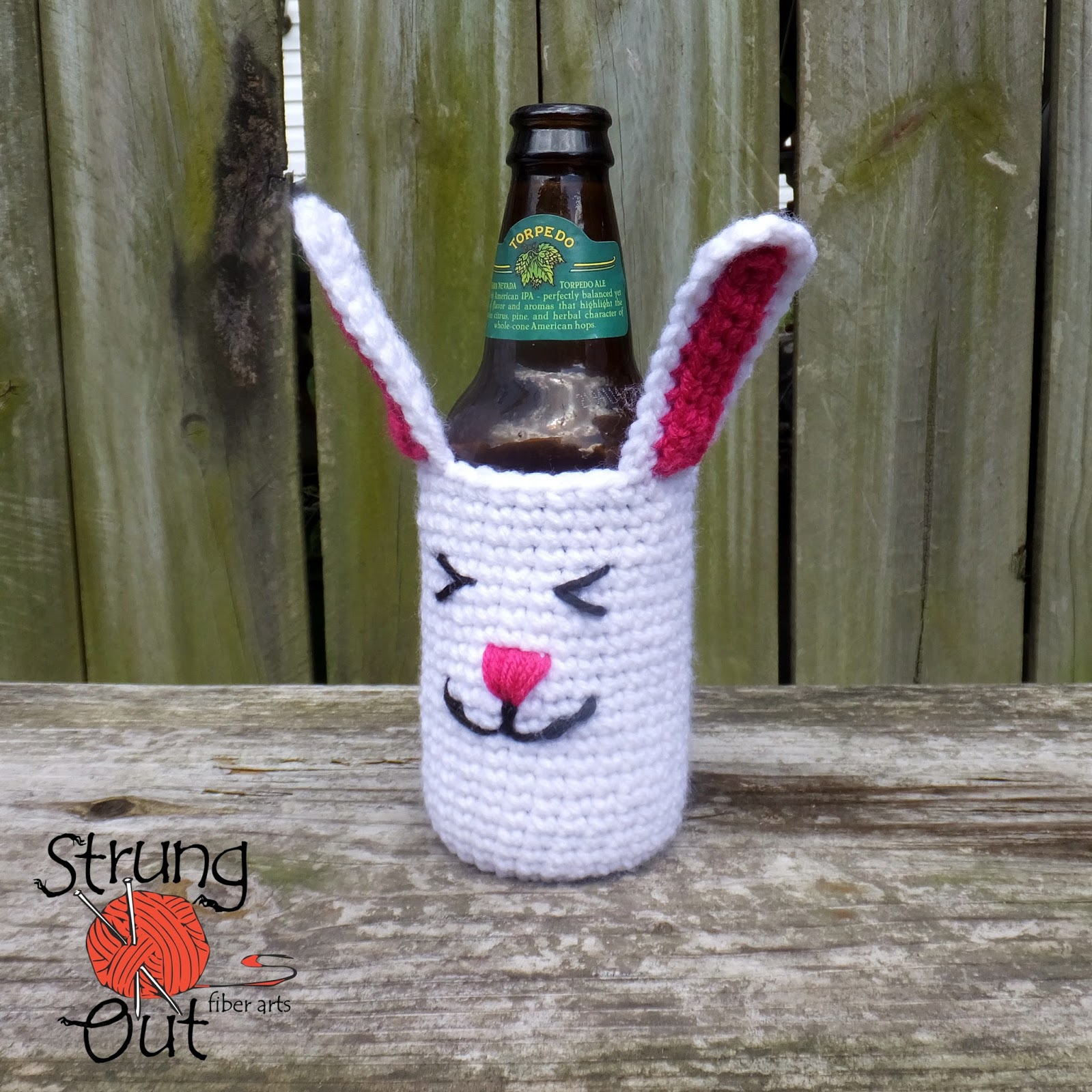 Strung Out Fiber Arts: Say Hoppy Easter with a Bunny Beer Cozy