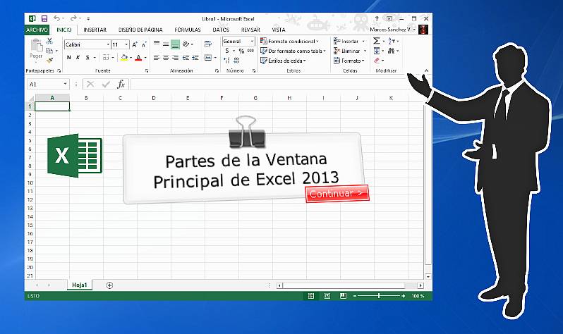 Partes de la ventana Principal de Excel 2013 ~ Aula Web Peru