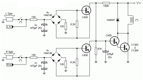 Protection speakers Stereo Circuit Diagram | Electronic Circuits Diagram