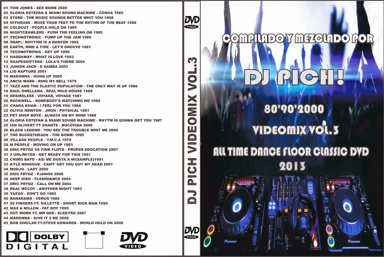 ROKO DVD COVER: DJ PICH VIDEOMIX 80' 90' 2000_VOL.3_2013