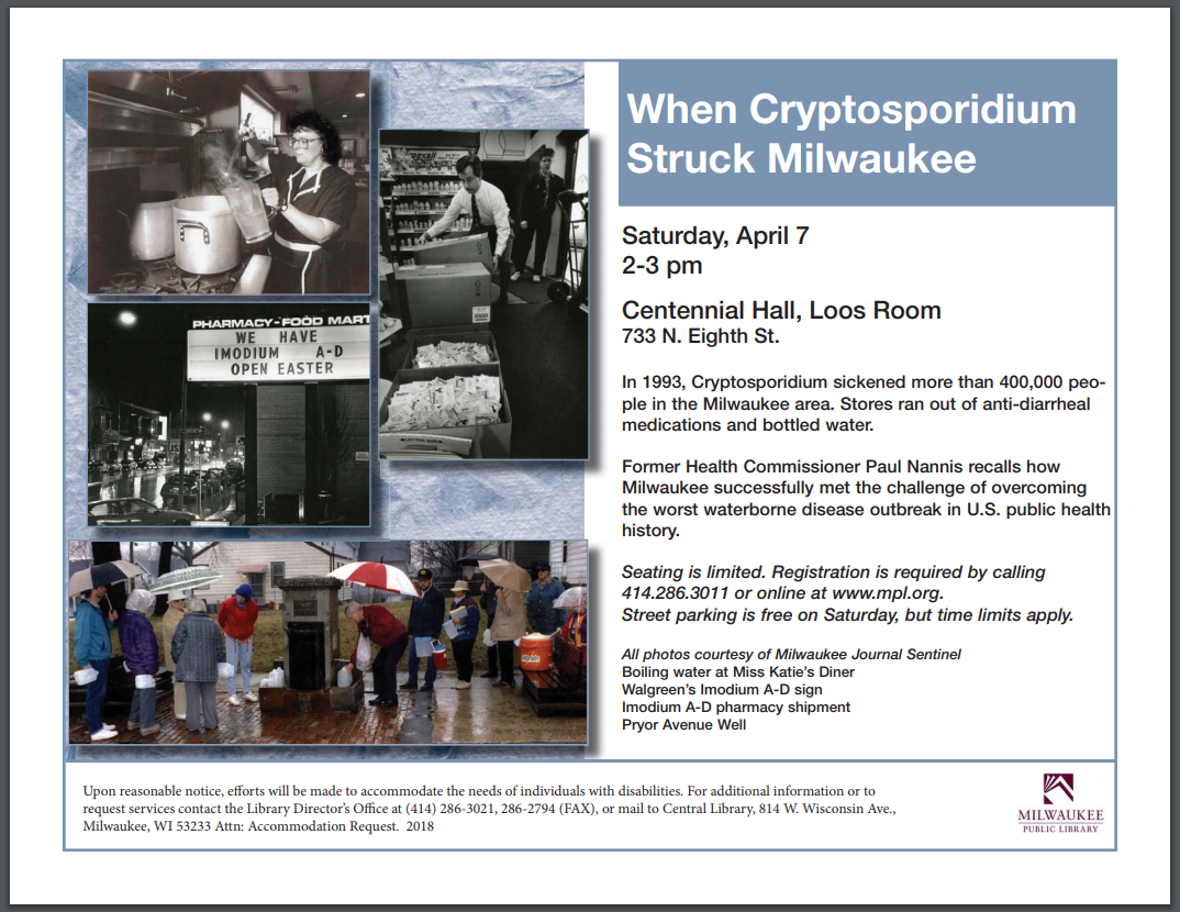 WHSLA blog: Milwaukee's cryptosporidium outbreak - 25 years ago