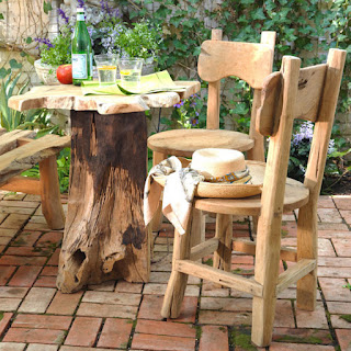 Table and chairs fit for a hobbit