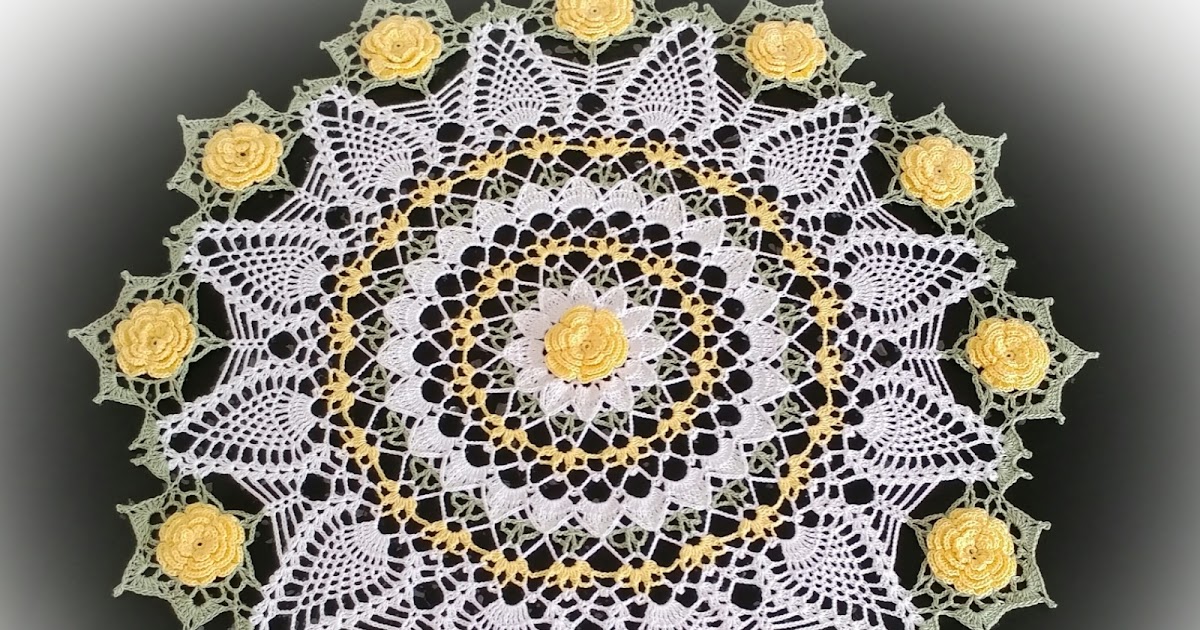 Linda Crochets: Spring Pineapple Floral Lace doily