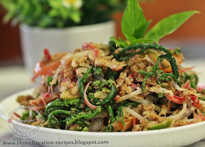 Kerabu Paku & Taugeh II (Fern & Bean Sprout Salad II) | resep masakan ...