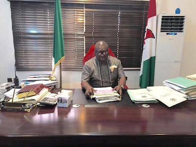 Abia state: Ikpeazu pictured in his office today