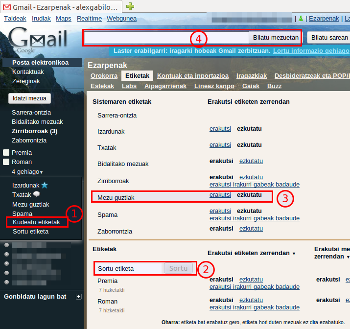Luberri: Gmail: nola artxibatu mezuak
