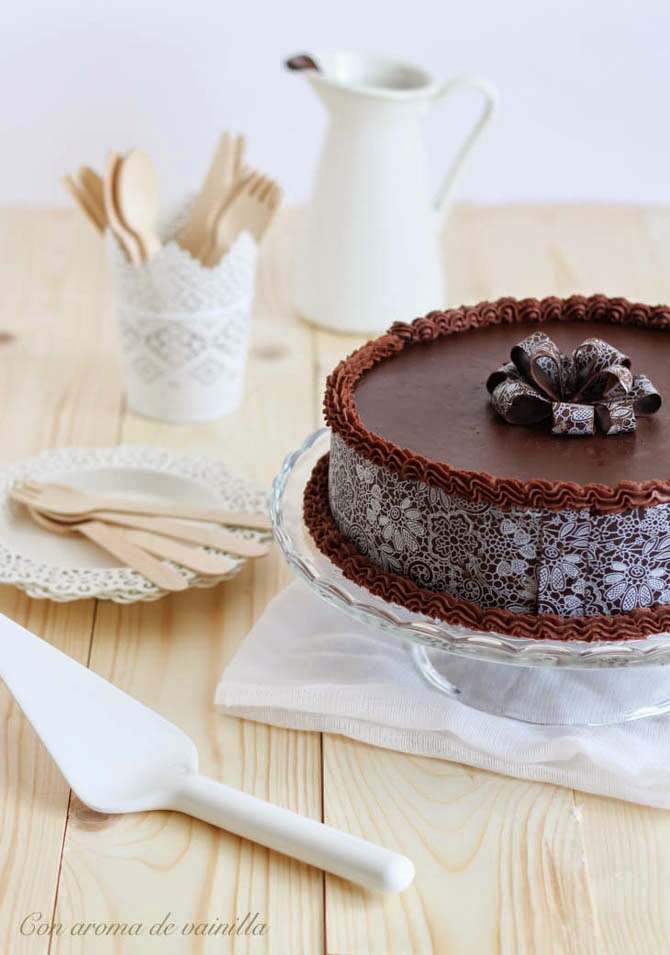 Tarta mousse de Nutella | Con aroma de vainilla - Recetas de repostería