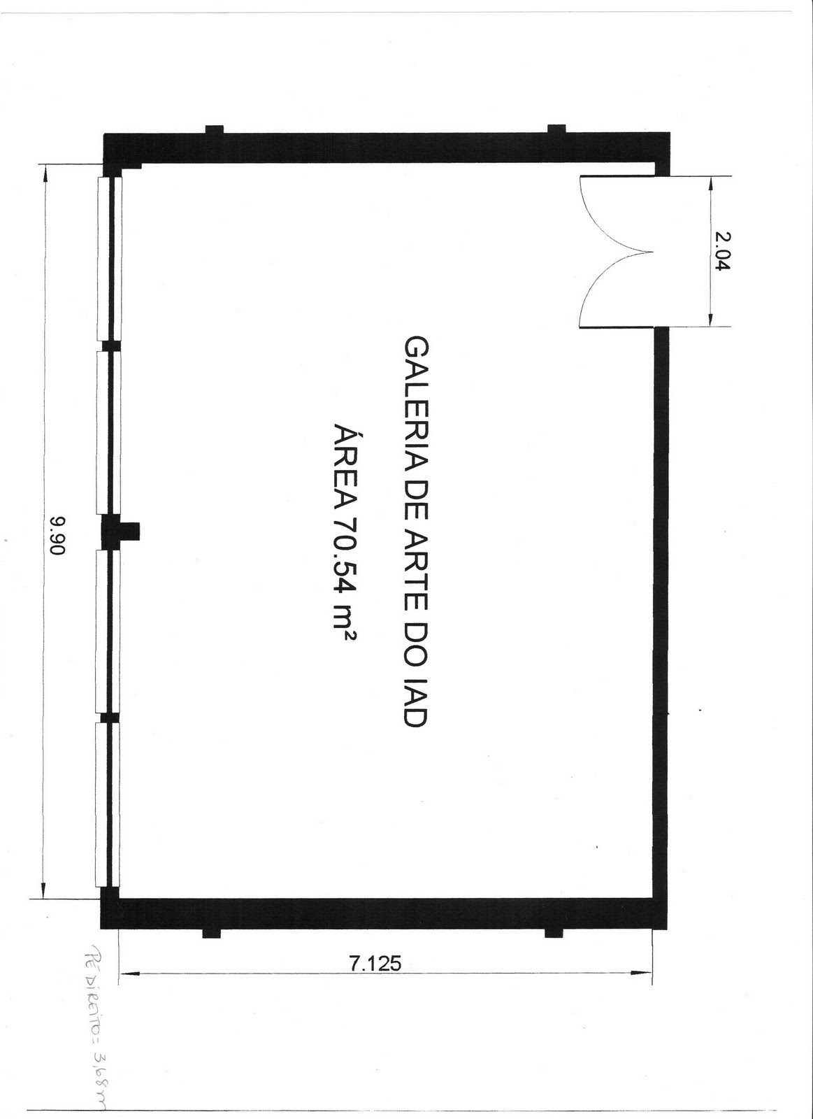 A SALA - Galeria do Centro de Artes: Planta baixa da Galeria do IAD