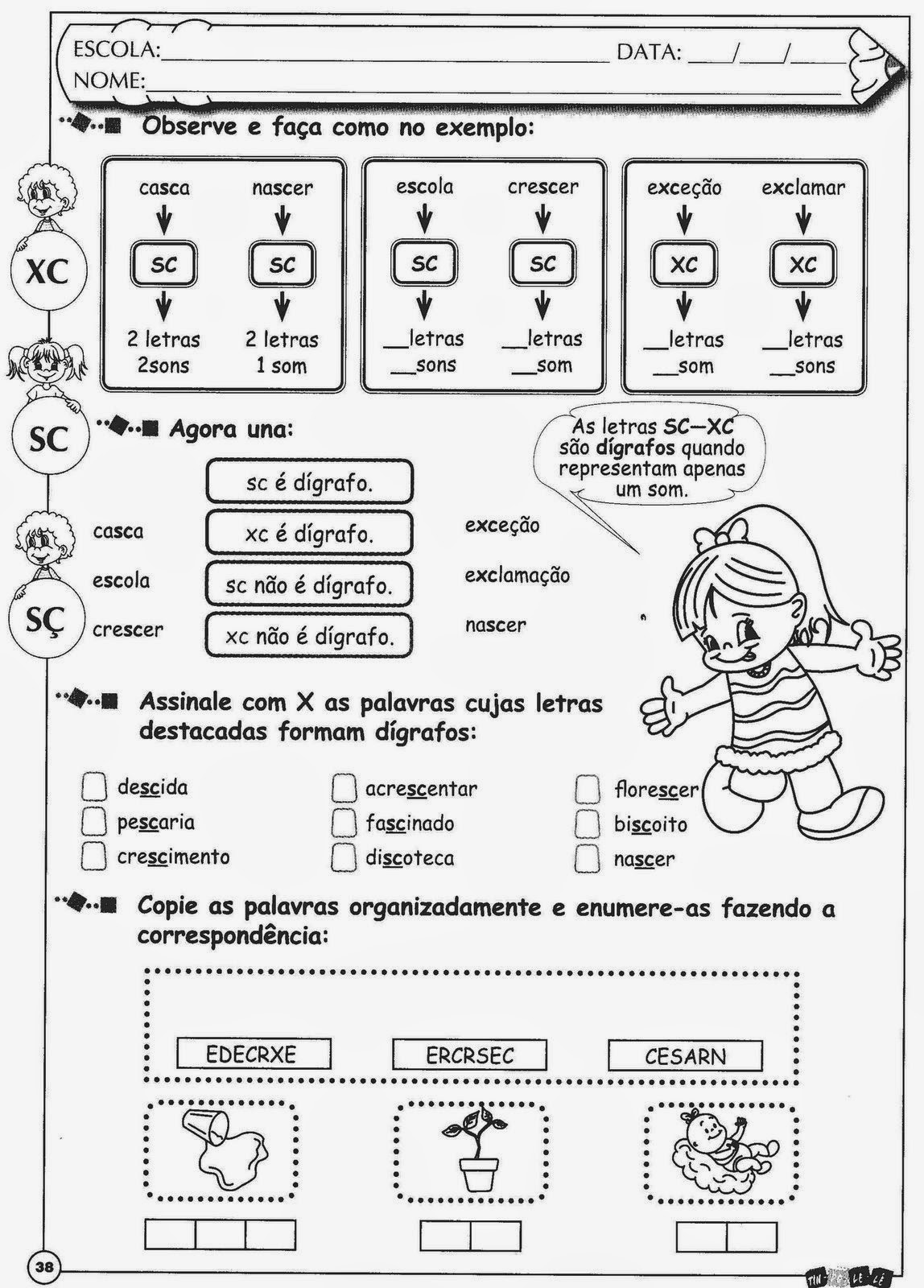 Exercicios Com Digrafos 5 Ano - EDUCA