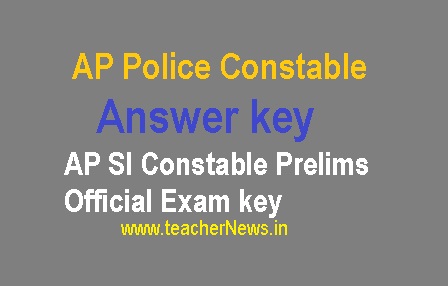 AP Police Constable Answer key 2018 – Download Constable Prelims Exam ...