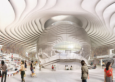 Bookshelf: Library in the shape of an eye: Tianjin Binhai Library