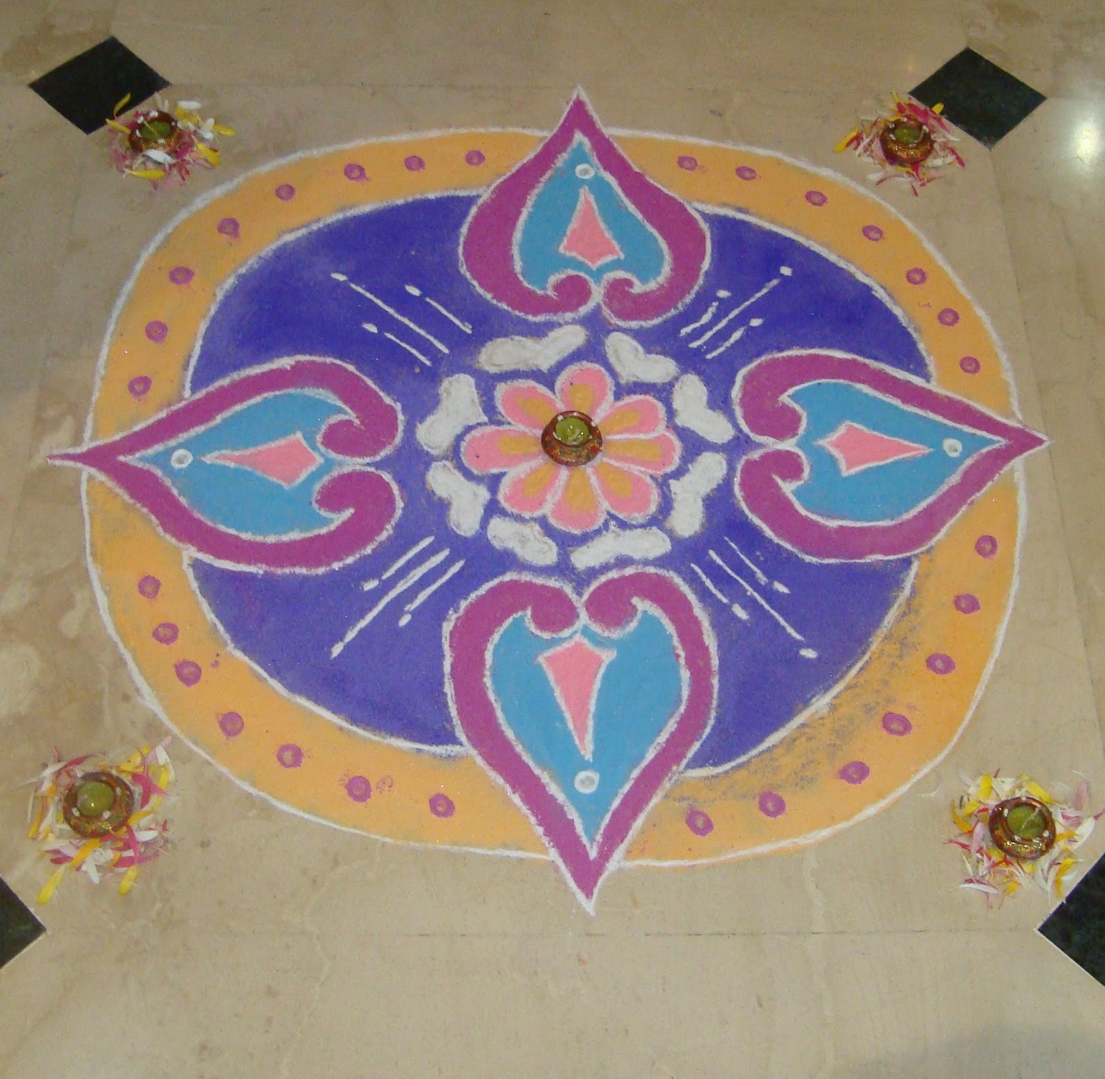 Kiran Hegde's Blog: Deepavali Rangoli-Cubicle Decoration - Lantern ...
