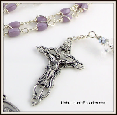 Unbreakable Rosaries: St Ann Wire Wrapped Rosary Beads In Soft Purple ...
