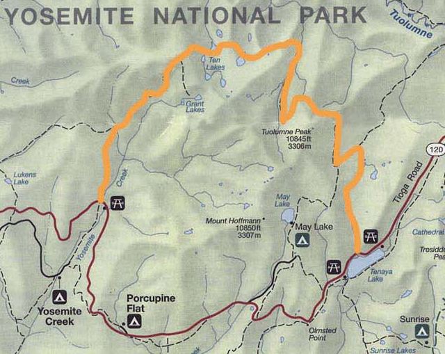Pipeloentje & Oli4 in USA: Ten Lakes naar Tenaya Lake trektocht