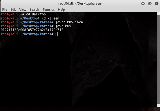 IMPLEMENTATION OF MD5 ALGORITHM using Java