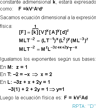 ANÁLISIS DIMENSIONAL PRINCIPIO DE HOMOGENEIDAD FÓRMULAS EMPIRICAS ...