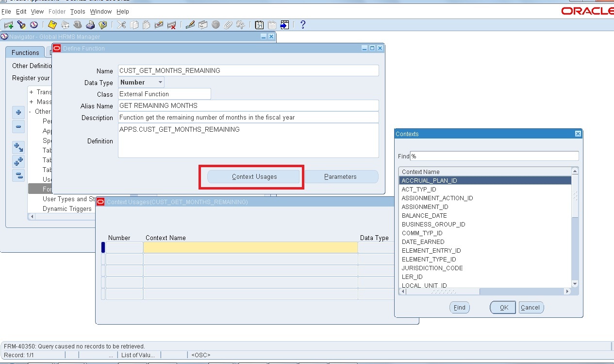 oracle concepts for you: How to register a function in Oracle HRMS Payroll