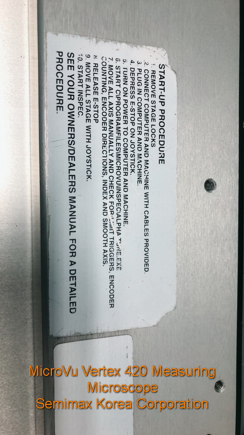Semiconductor Equipment: Micro-VU Vertex 420 Measuring Microscope for sales