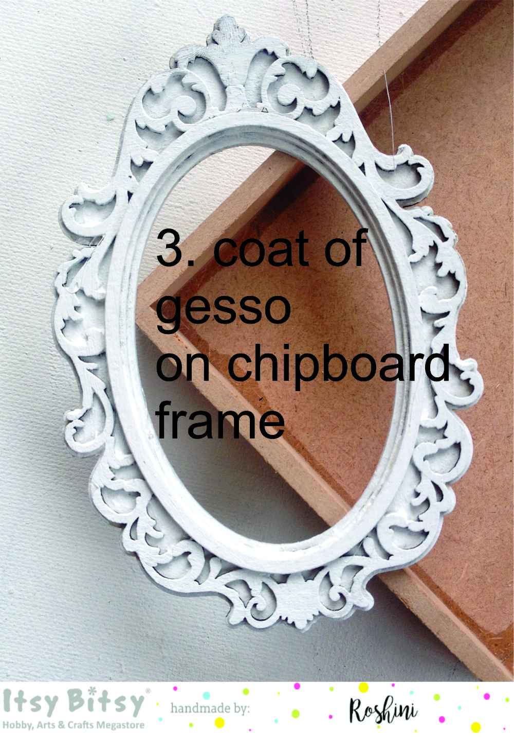 "Beautiful" Mixed Media canvas using chipboard frame - Roshini Crafts