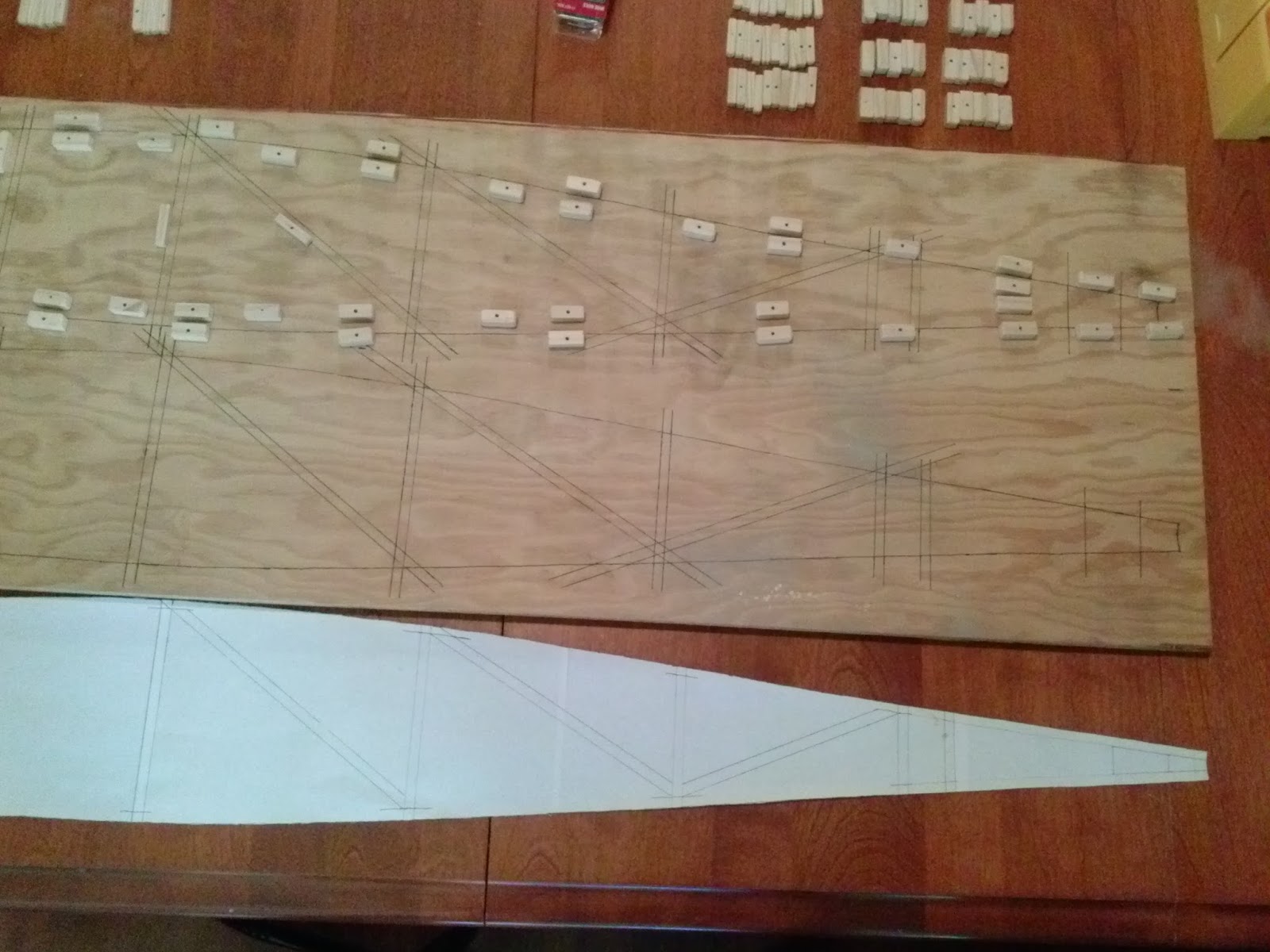 Aarons Cassutt builders blog: Setting up the rib jig and building gussets