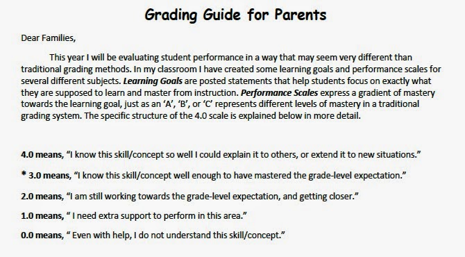 Mrs. L's Leveled Learning: FREE Letter to Parents about Grading: 4 ...