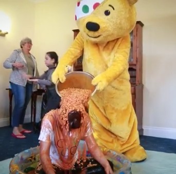 Messy Celebrity Polls: Comic Relief baked beans on care worker