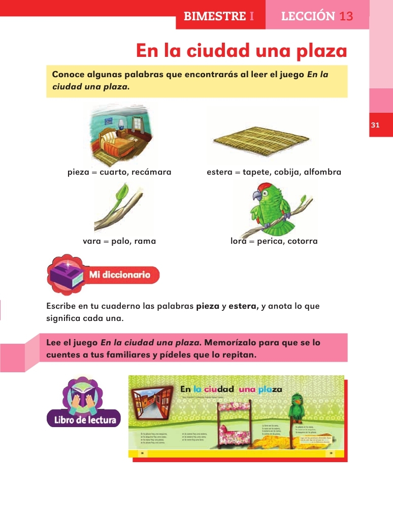 En la ciudad una plaza Lección 13