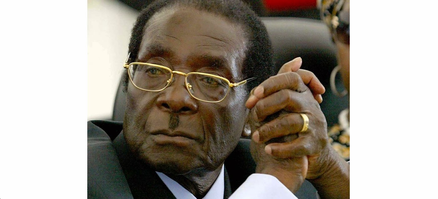 90-year-old Zimbawean president Robert Mugabe falls down the stairs ...