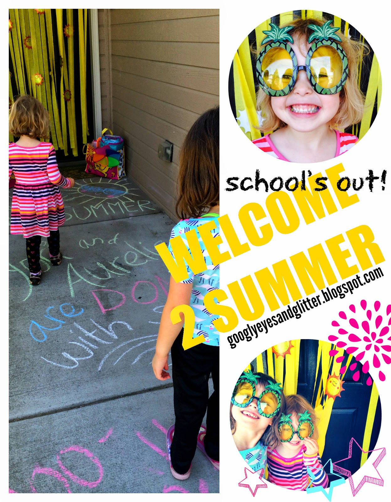 Googly Eyes & Glitter: Easy $3 School's Out Welcome to Summer Decorations