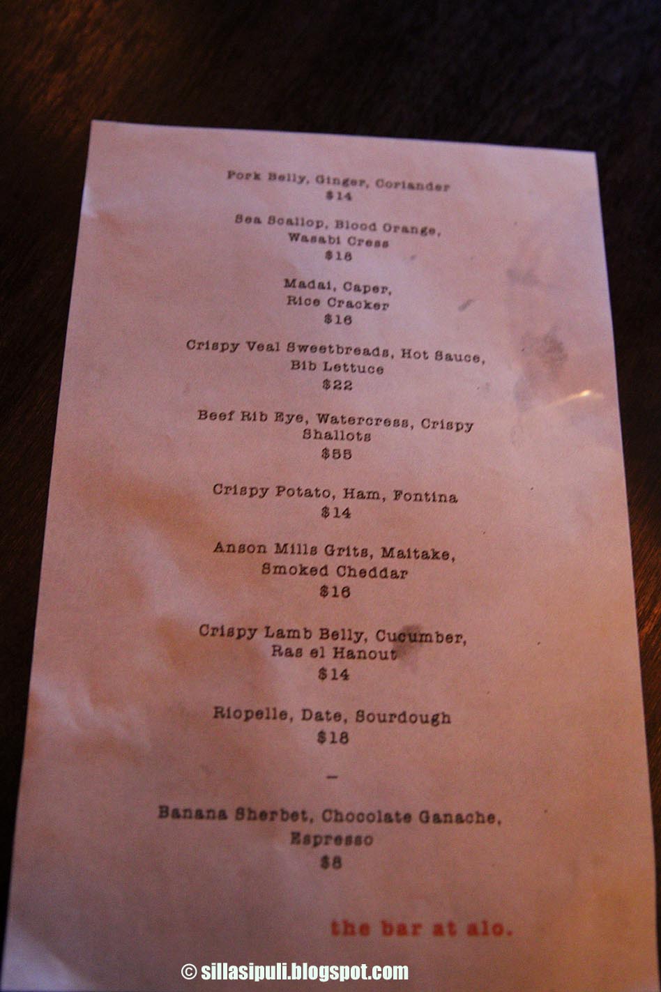 SILLÄ SIPULI: Alo Restaurant, Toronto