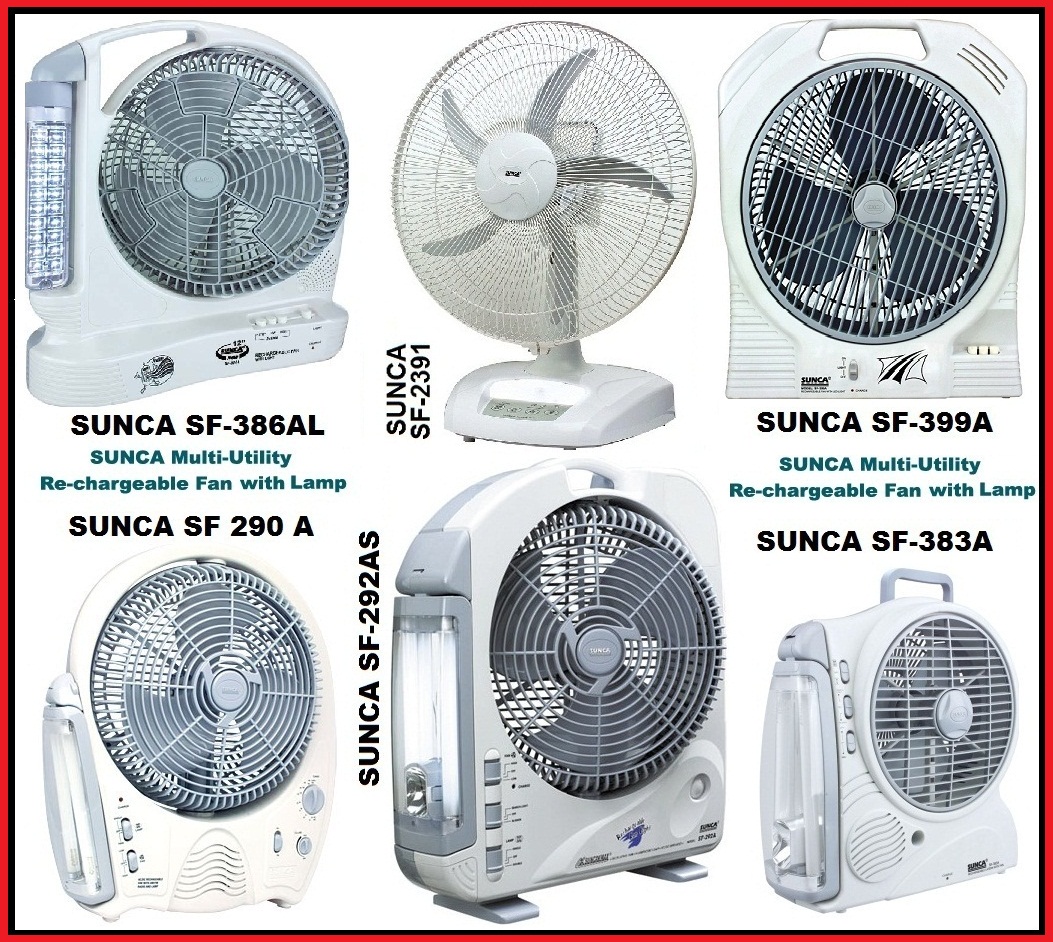 SUNCA RECHARGEABLE FANS WITH EMERGENCY LED LIGHTS - COLLECTION - 2014 ...