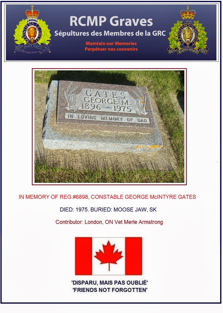 RCMP/GRC Grave Discovery & Information Website: www.rcmpgraves.com: In ...