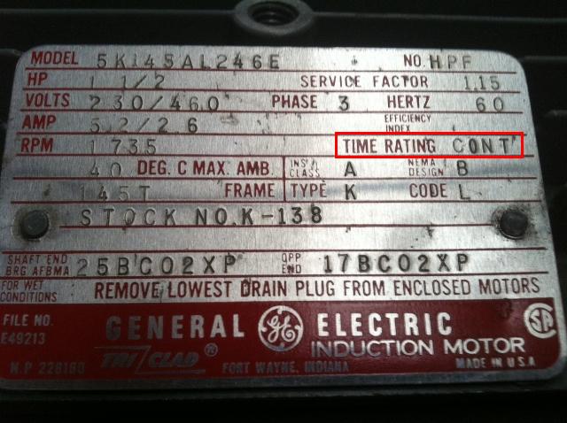 Science and Engineering: Motor Nameplate - Meaning and details