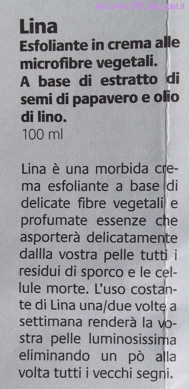 Lina, crema esfoliante di Rugiada Mediterranea ~ Saturnino88
