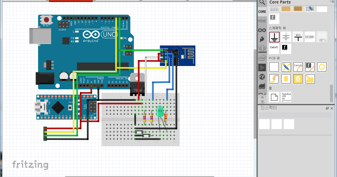 Fritzing: ESP-01 WiFi Module 연결 회로 만들기