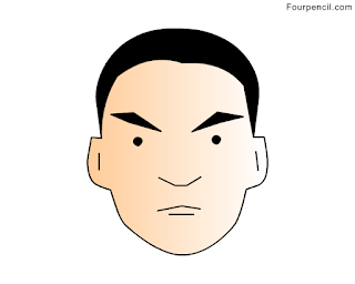 FourPencil: How to draw a Chin for kids - step by step