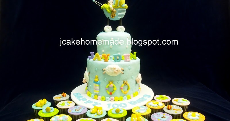 Jcakehomemade: Baby 100 days cake and cupcakes