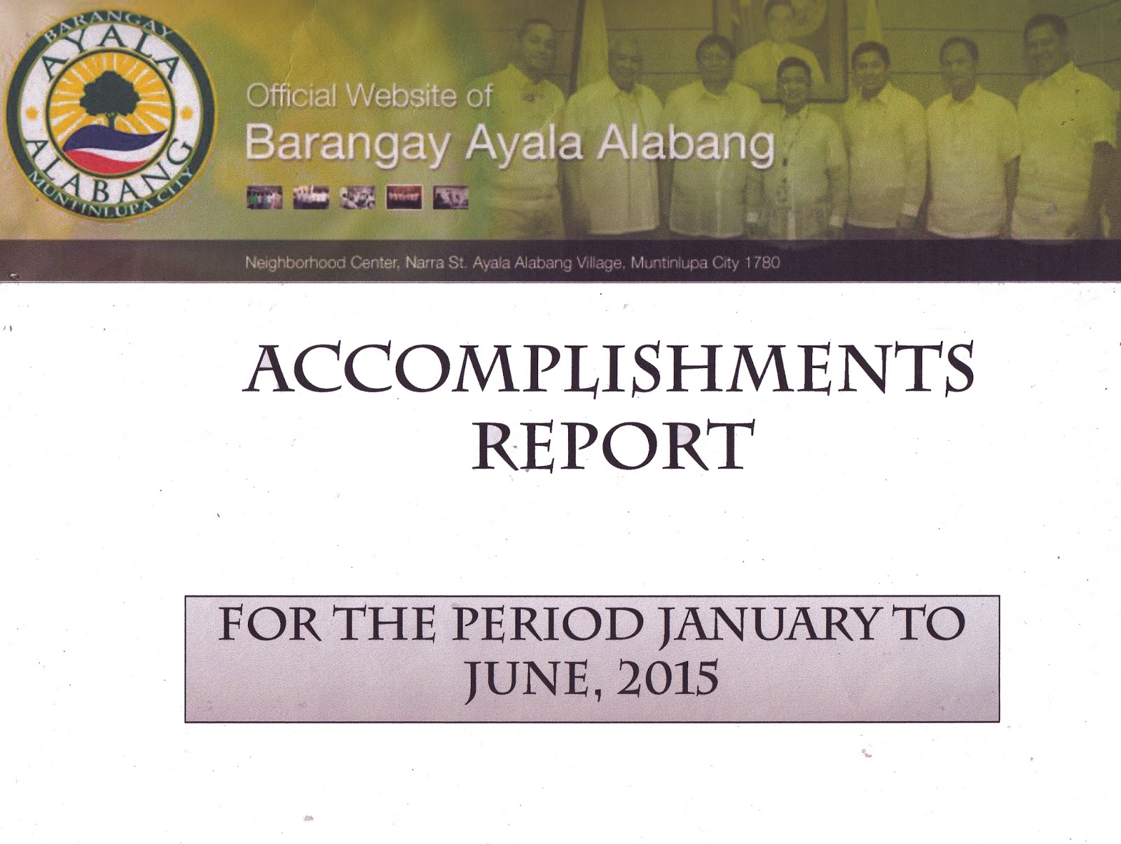 Lingkod Bayan: BARANGAY ACCOMPLISHMENTS REPORT FOR THE FIRST SEMESTER ...