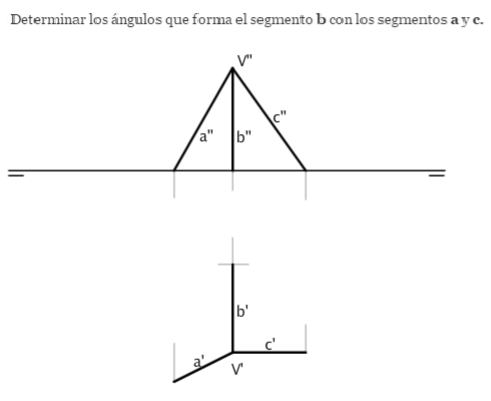 Vamos punto a punto: Diédrico: Ángulos que forman dos segmentos