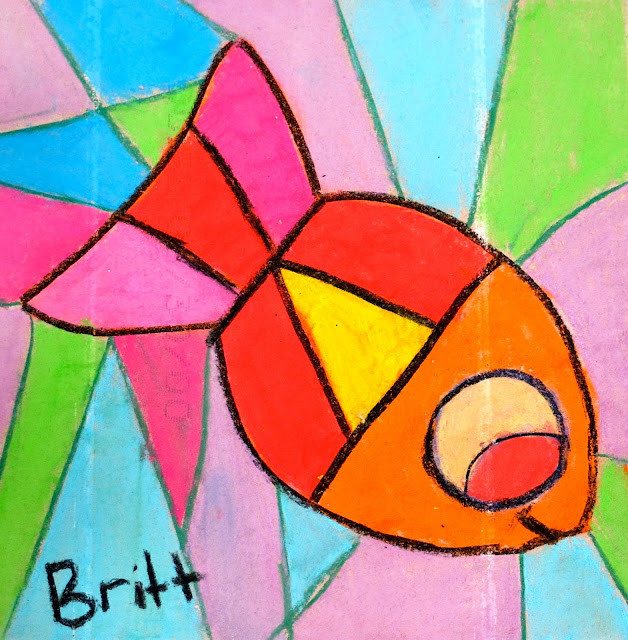 Cassie Stephens: In the Art Room: Chalked Fish Ceiling Tile