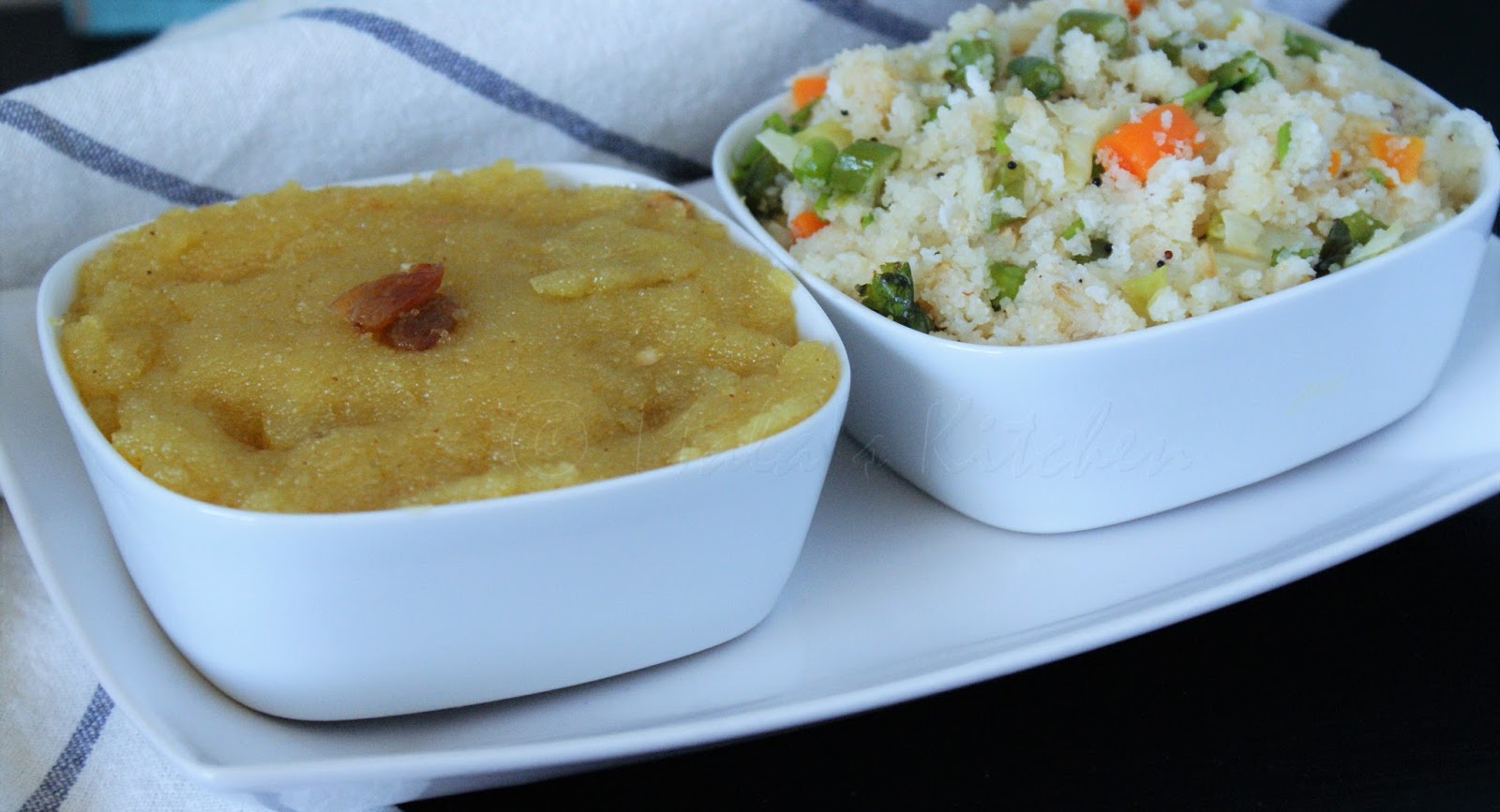 Chow Chow Bath (South Indian Breakfast - Upma & Kesari Bath) - Malas ...