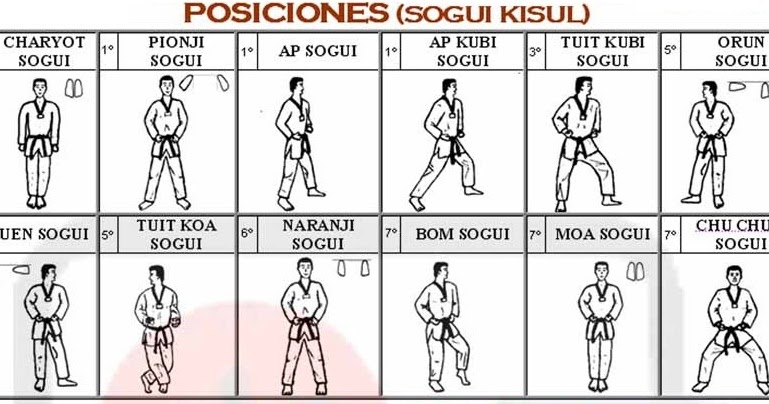 Taekwondo En Chile: POSICIONES EN COREANO (PARA FORMAS Y GENERAL)
